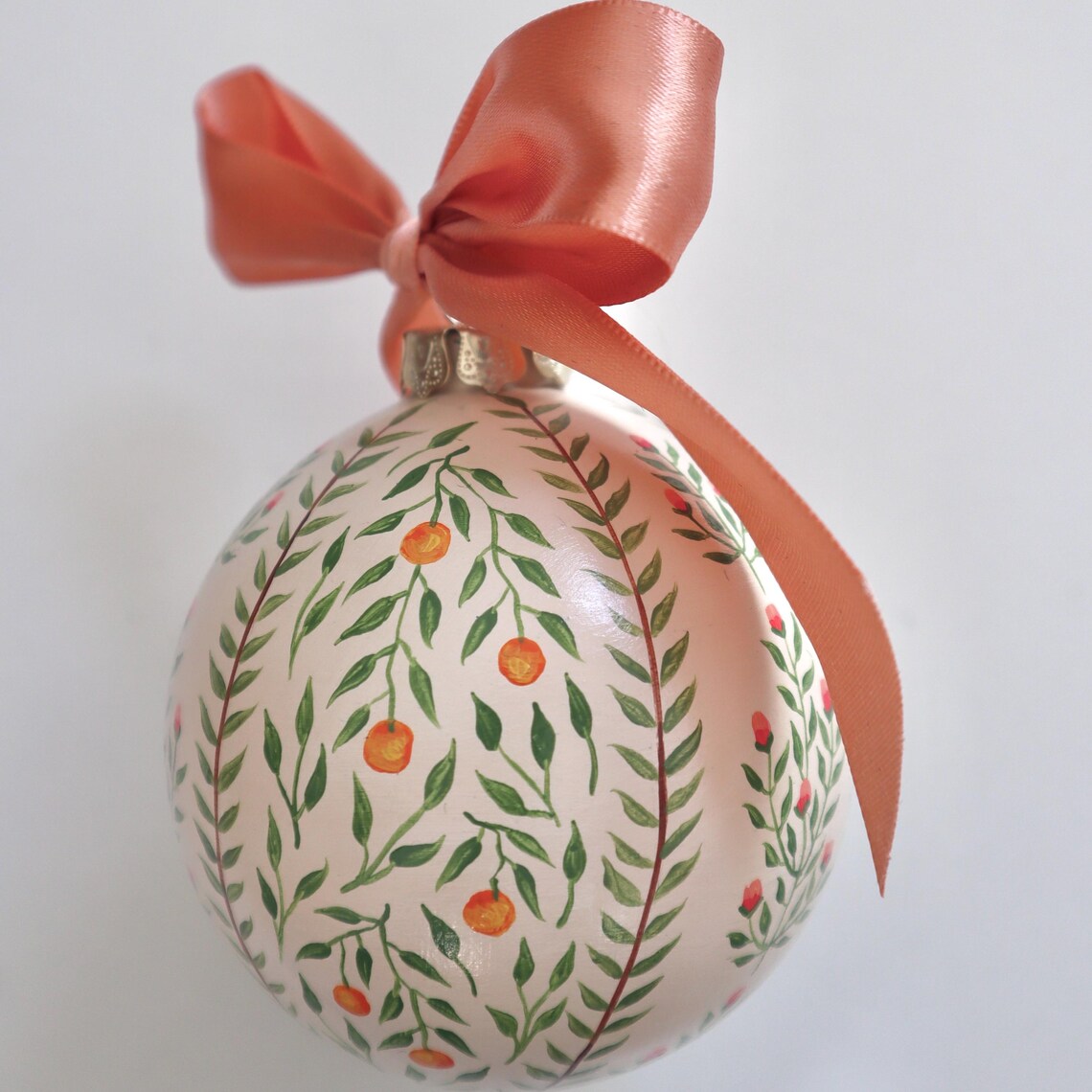 Clementine & Floral Hand Painted Christmas Ornament - Etsy