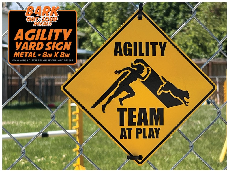 Agility Team at Play Yard 8 Inch Metal Yard Sign - Etsy