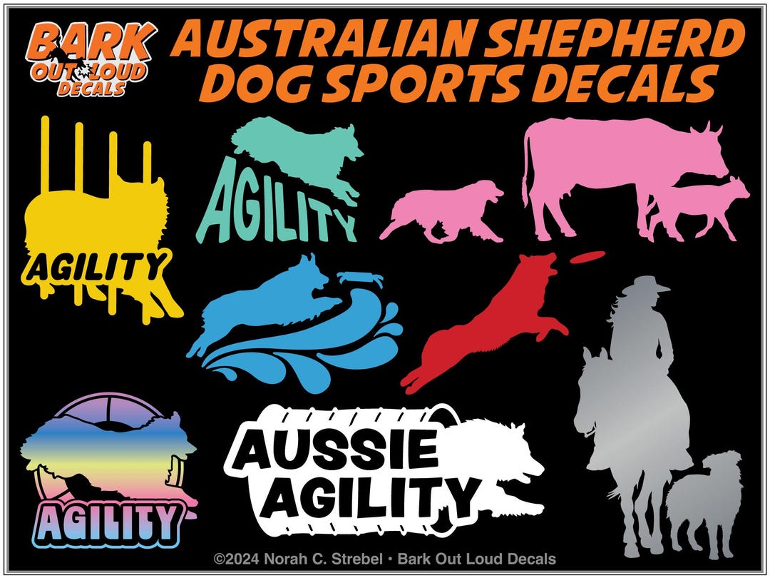 Australian Shepherd Dog Sports Decals: High Quality Waterproof Vinyl ...