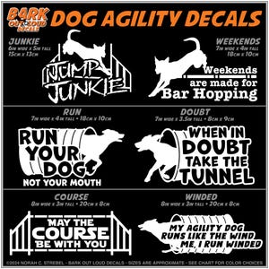 Agility Dog Sport Decals for Car, Laptop, Water Bottle - Waterproof ...