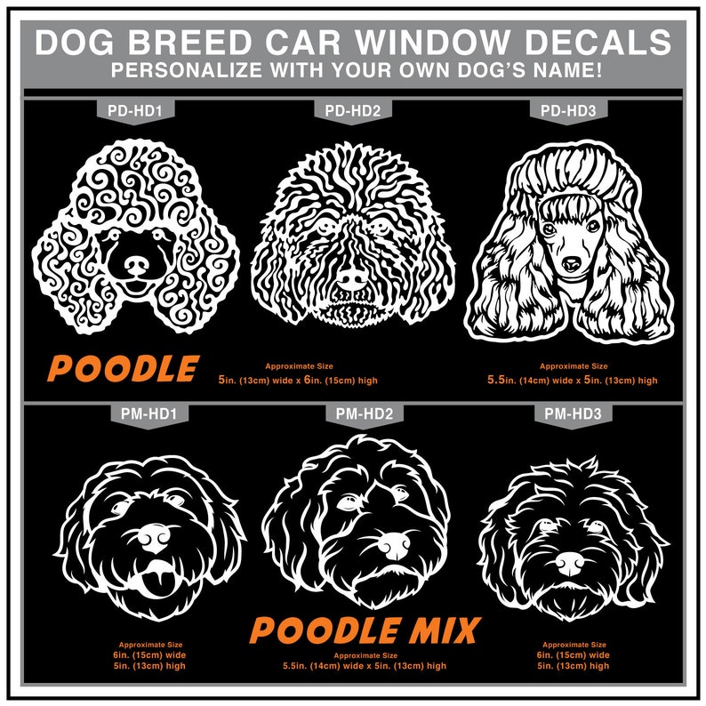 Dog Heads Dog Breed Car Window Decals: Lots of Breeds to | Etsy