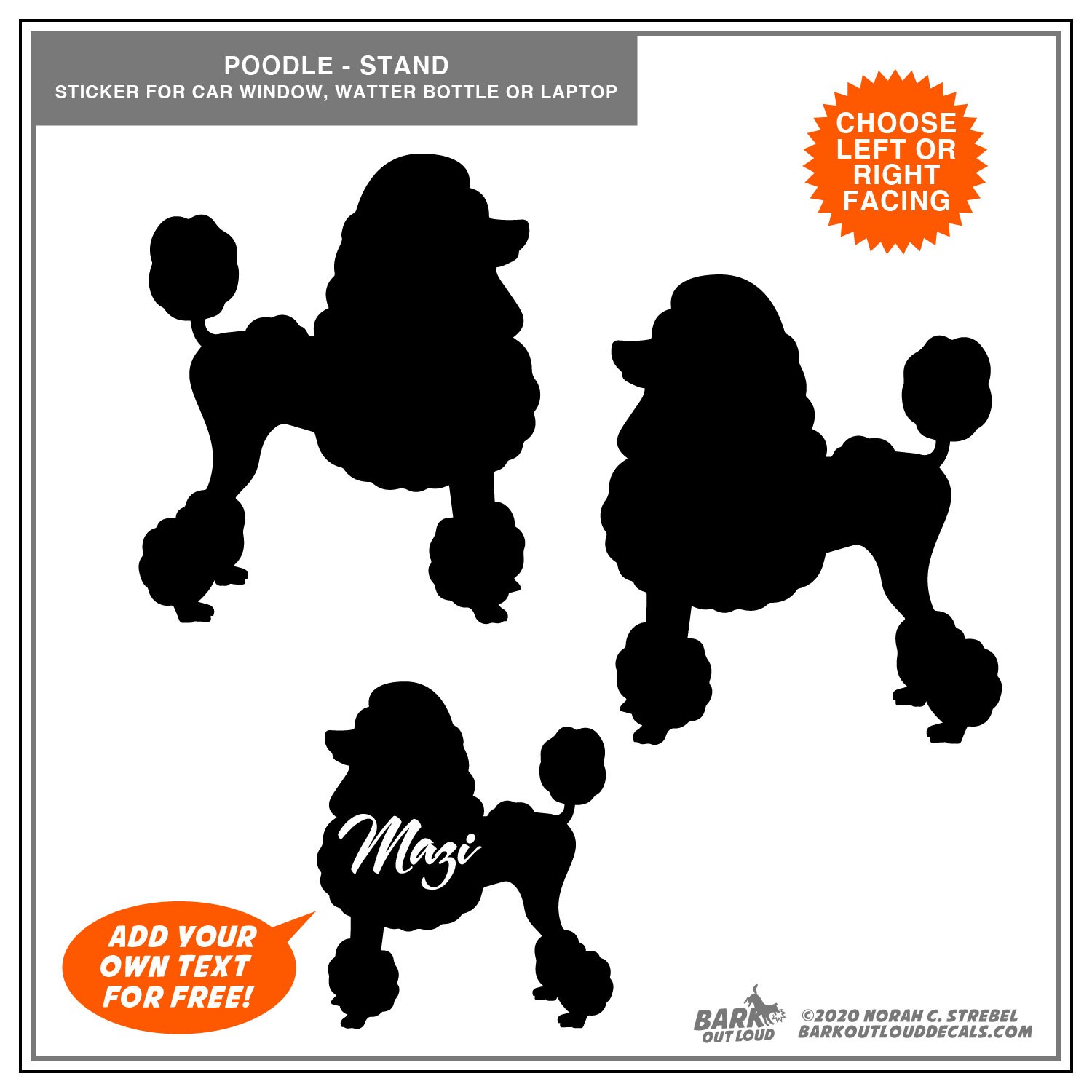 Poodle: Custom Dog Sticker, Car Window Sticker, Gift for Dog Lover ...