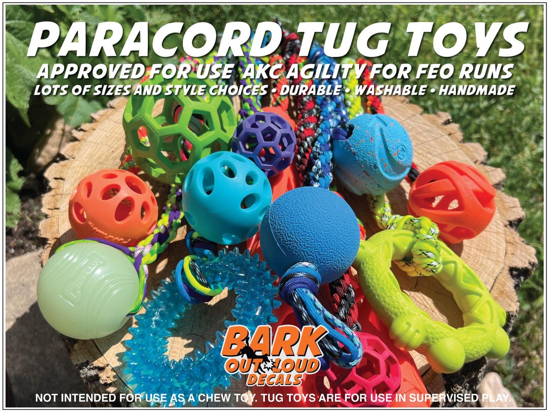 Handmade Dog Tug Toys: APPROVED to Use in FEO Agility Paracord Tug Toys ...