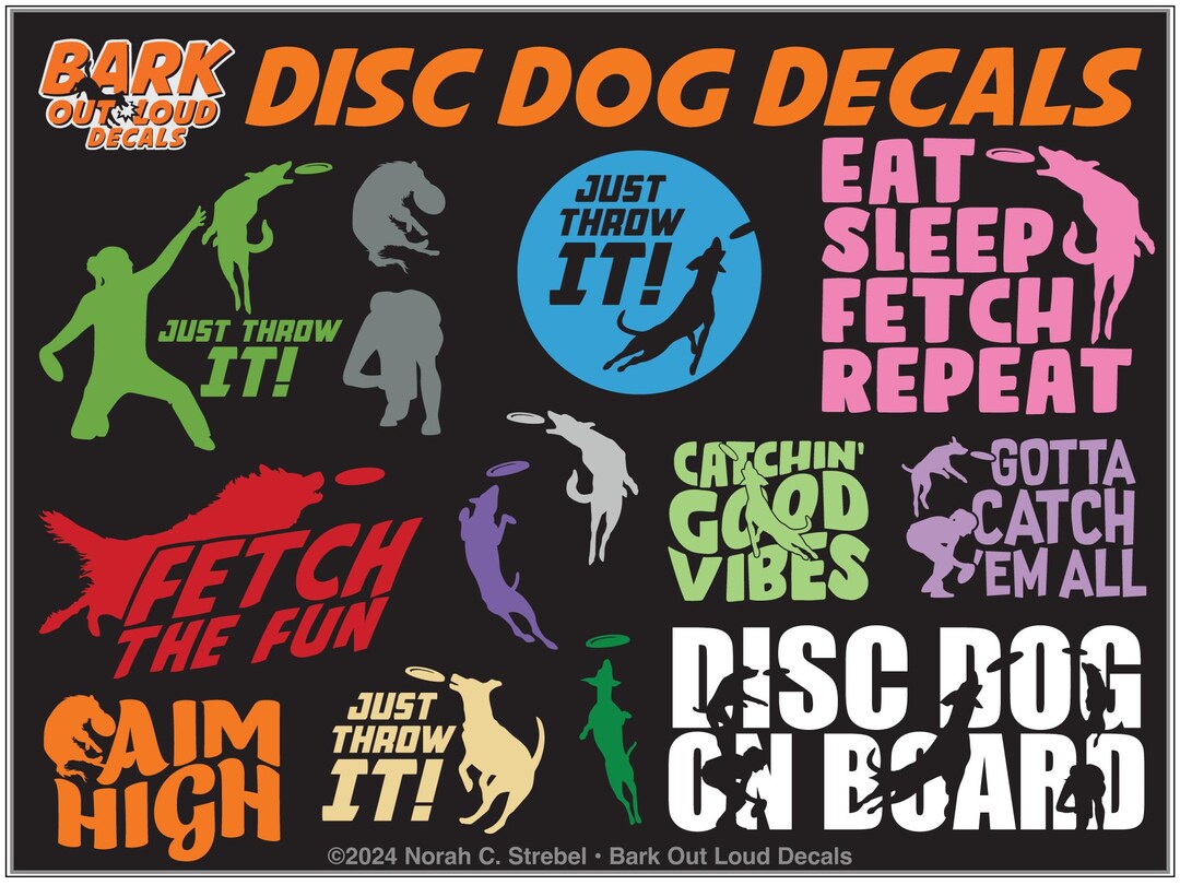 Disc Dog Sport Decals for Car, Laptop, Water Bottle - Waterproof Vinyl ...