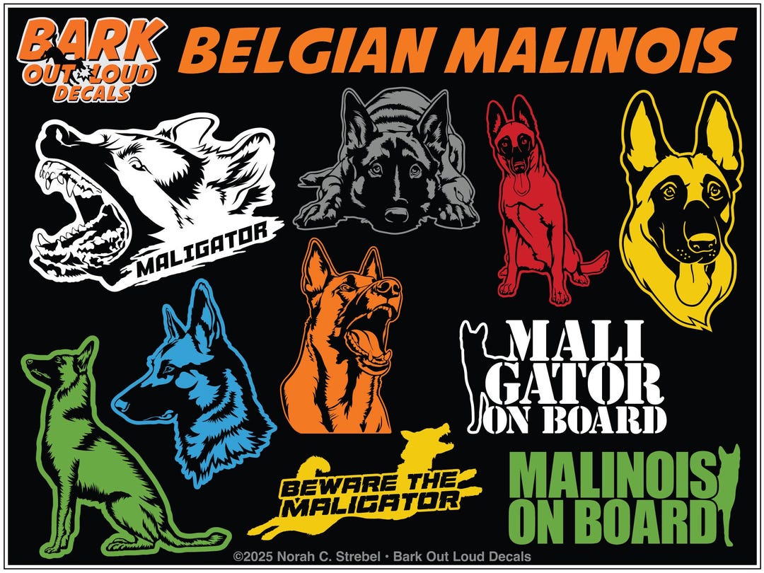 Belgian Malinois High-quality Waterproof Vinyl Decals: Maligator ...