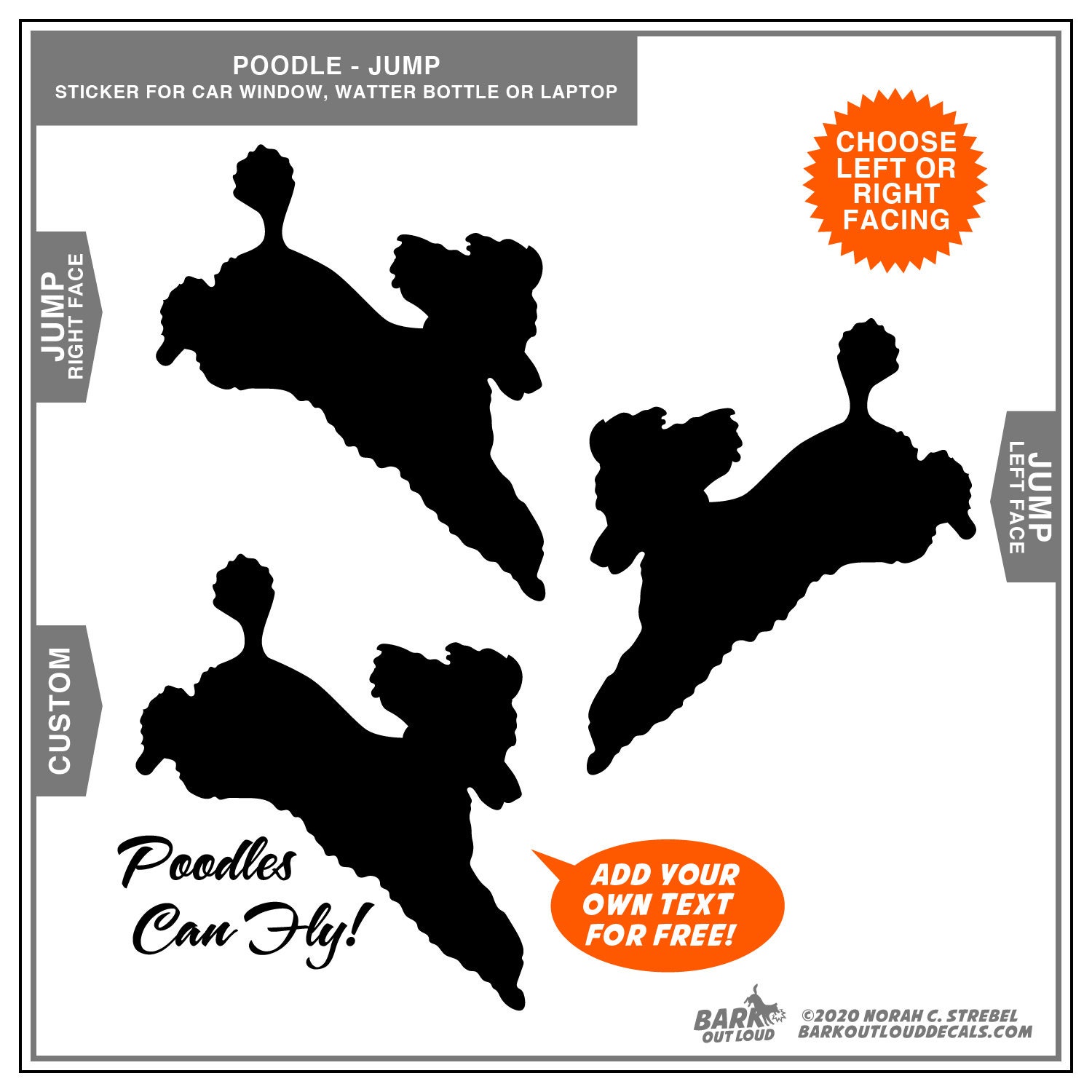 Poodle: Custom Dog Sticker, Car Window Sticker, Gift for Dog Lover ...