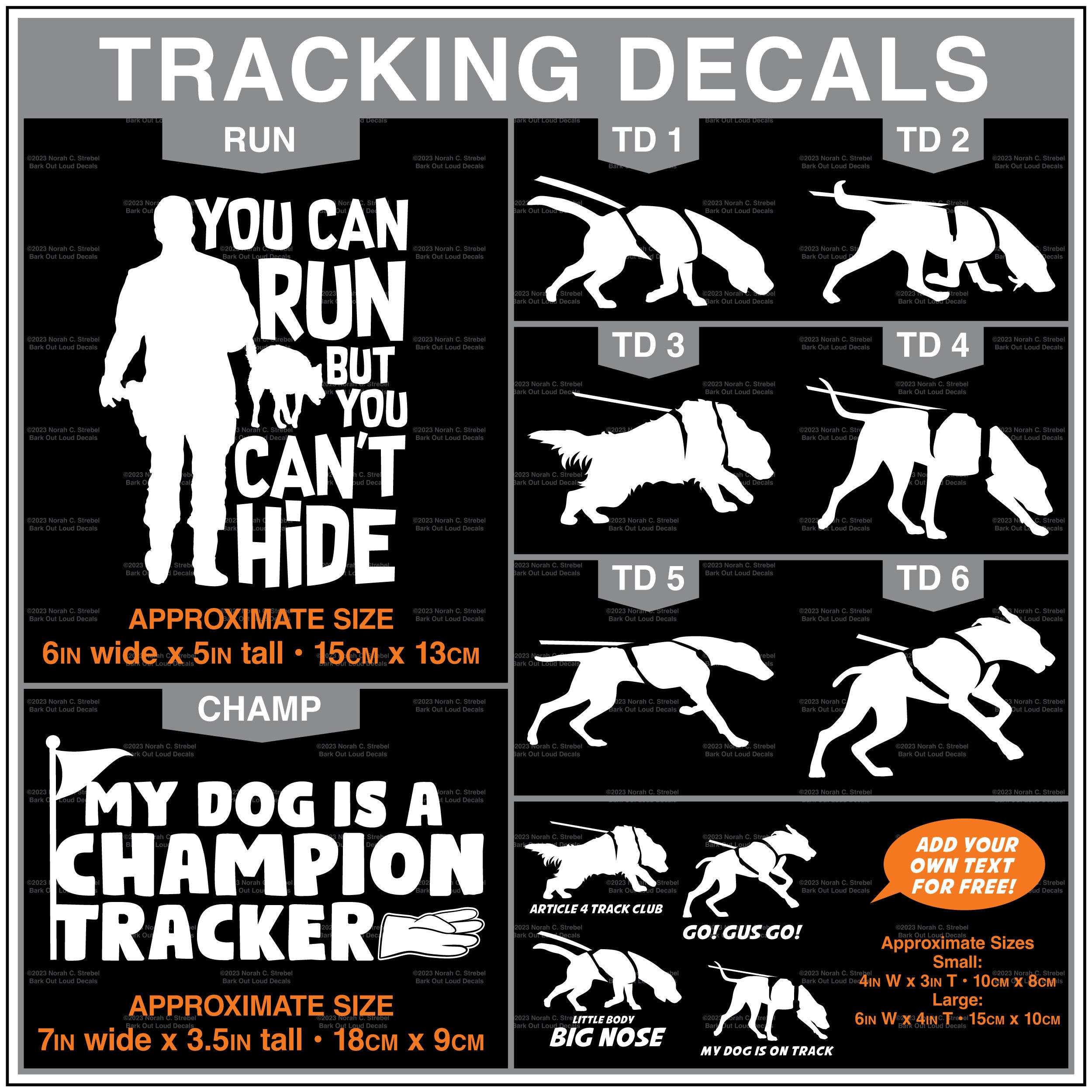Tracking Dog Waterproof Vinyl Decals: Tracking Dog Silhouettes ...