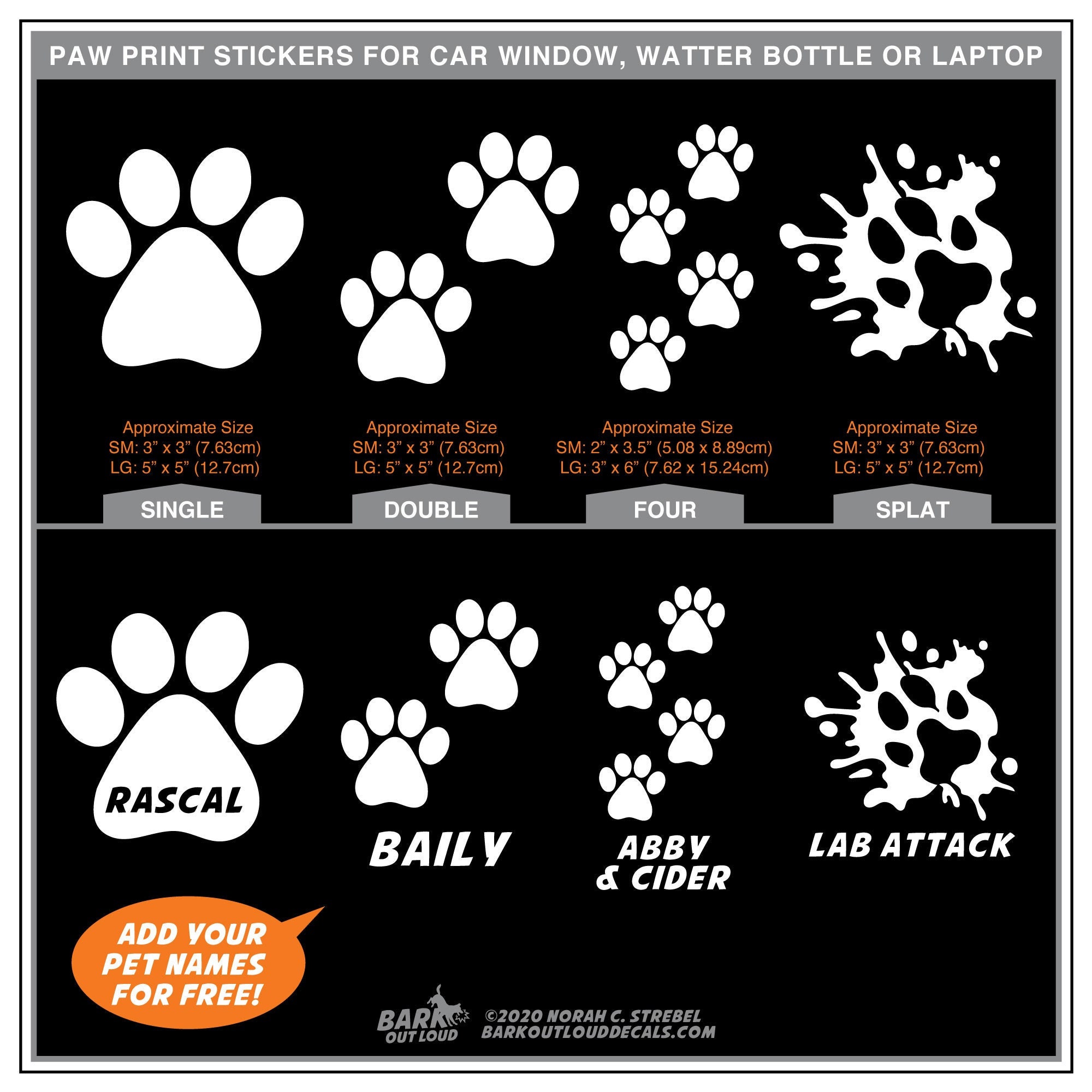 Paw Print Car Window Decal: Pet Decal, Car Window Decal, Car Window ...