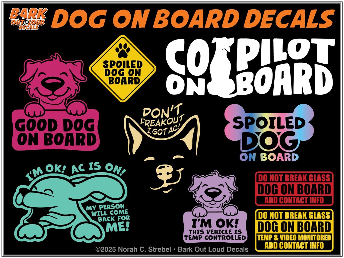 Dog on Board Decals for Car Windows and Rvs- Personalized - Waterproof ...
