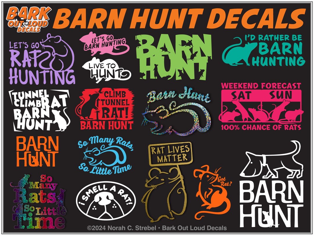 Barn Hunt Decals for Car, Laptop, Water Bottle - Waterproof Vinyl - Etsy