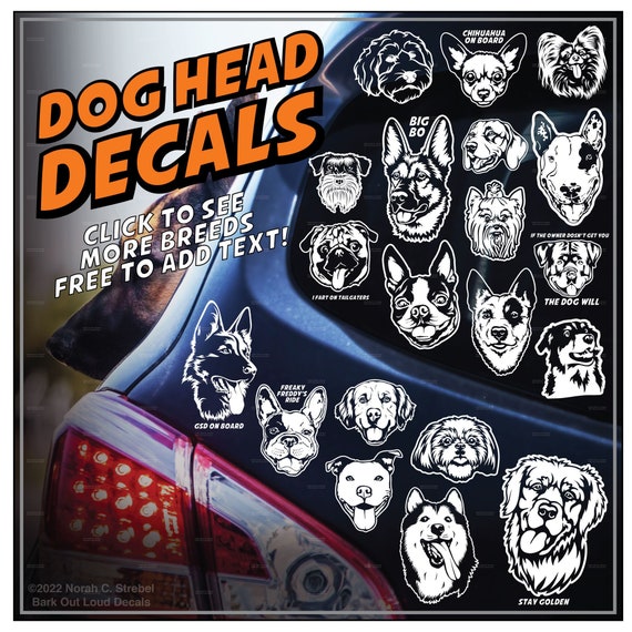 Dog Heads Dog Breed Car Window Decals: Lots of Breeds to | Etsy