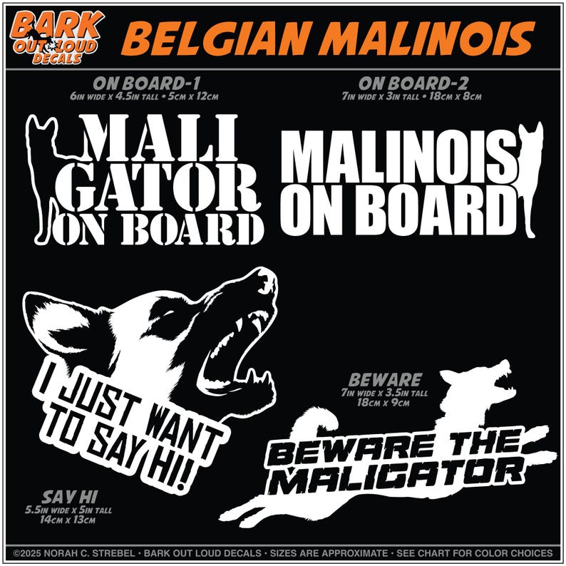 Belgian Malinois Decals: Maligator, Belgian Shepherd, K-9, Waterproof ...