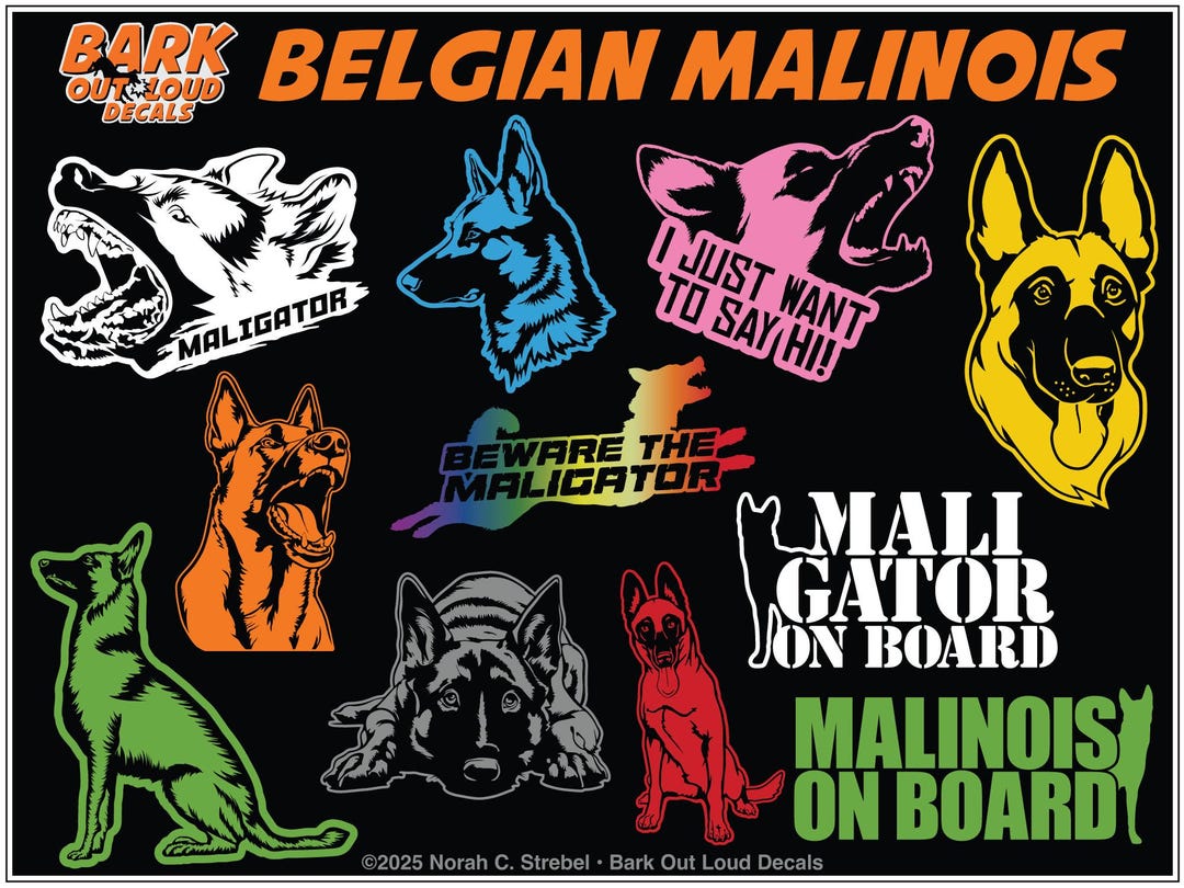 Belgian Malinois Decals: Maligator, Belgian Shepherd, K-9, Waterproof ...