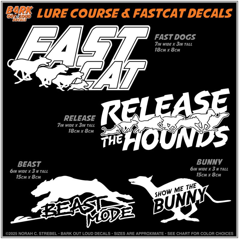 Lure Coursing & Fastcat Decals for Car, Laptop, Water Bottle ...