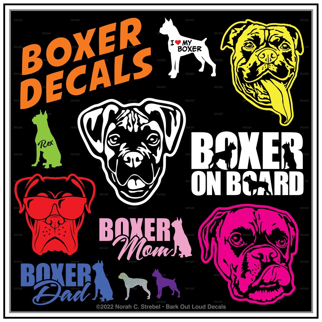 Boxer High-quality Waterproof Vinyl Decals: Detailed Heads - Etsy Canada
