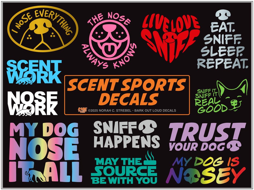 Scentwork & Nosework Scent Sport Decals for Car, Laptop, Water Bottle ...