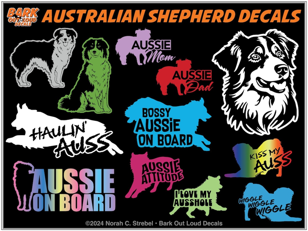 Australian Shepherd High-quality Waterproof Vinyl Decals: Hauling Auss ...