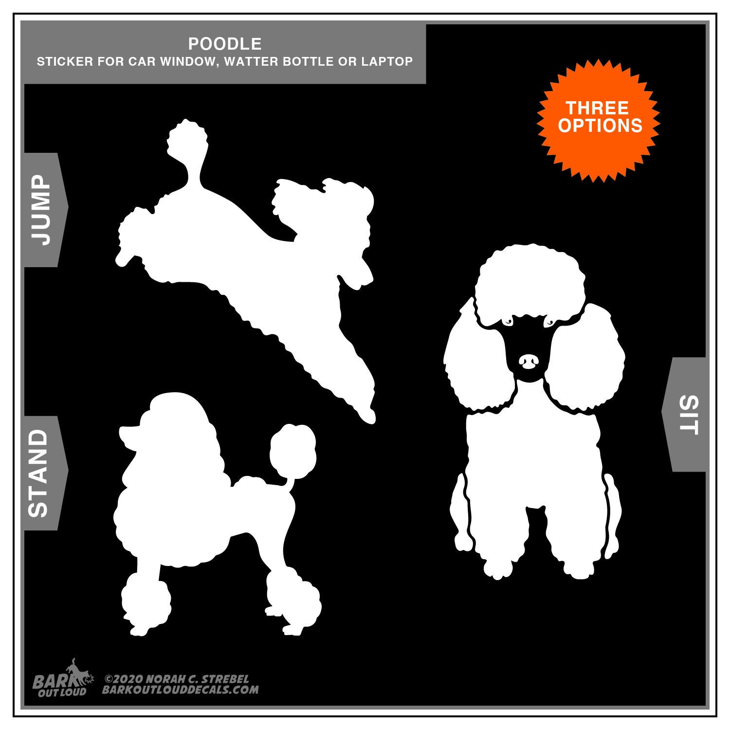 Poodle: Custom Dog Sticker, Car Window Sticker, Gift for Dog Lover ...