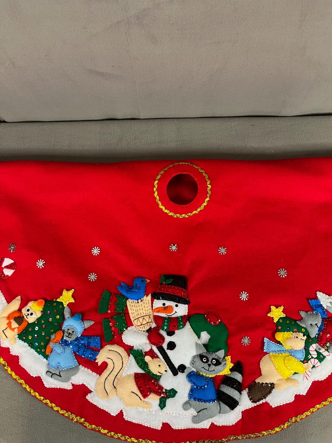 Christmas Wildlife Critters Felt Tree Skirt-handmade 36” - Etsy
