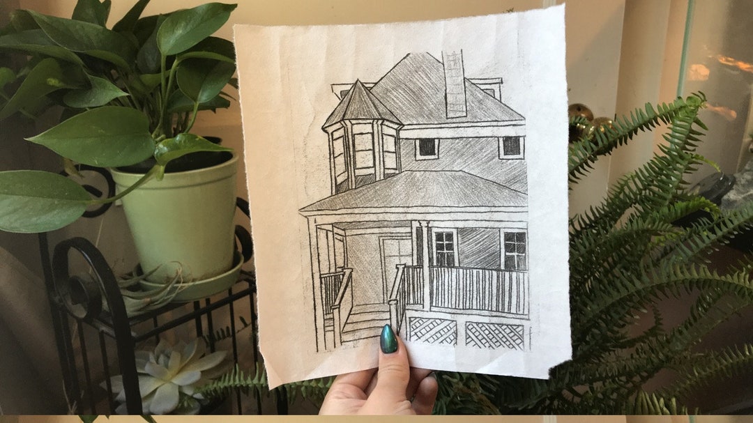 House Trace Monotype on Rice Paper - Etsy
