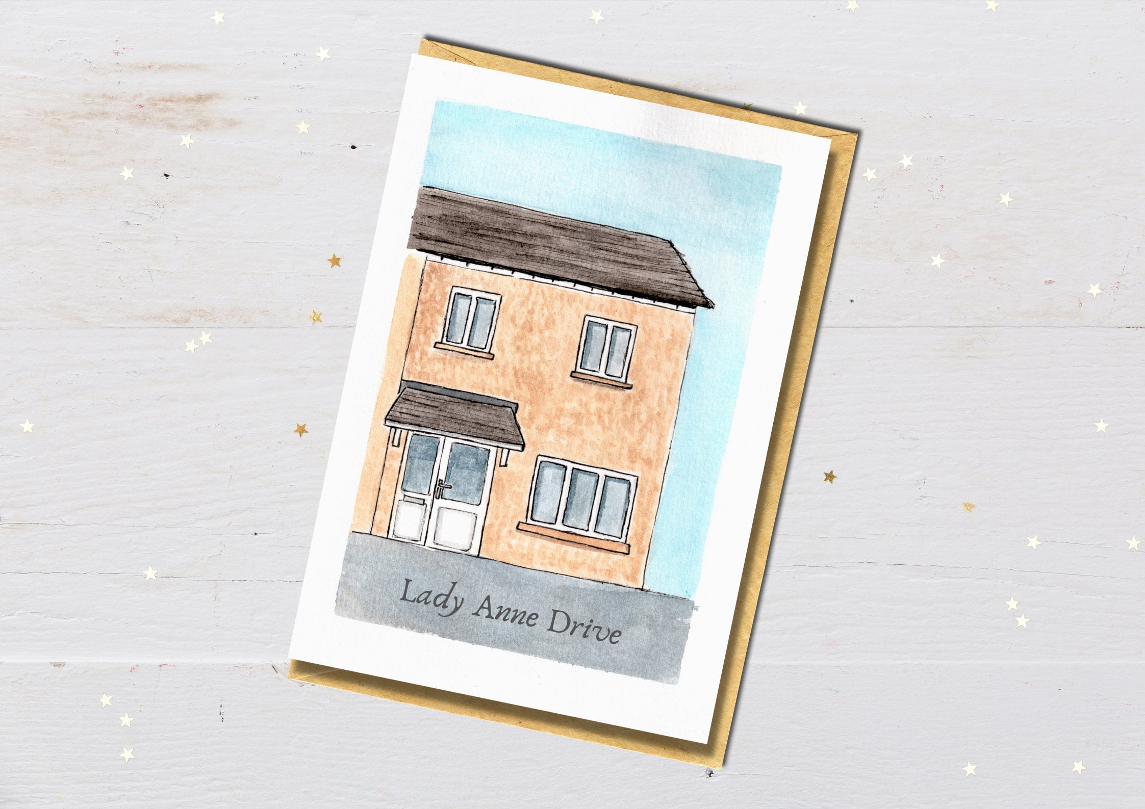 Custom Watercolour Illustrated House Portrait New Home Card | Etsy