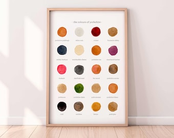The Colours of Yorkshire Print Yorkshire Poster York Hull Bradford Tees ...