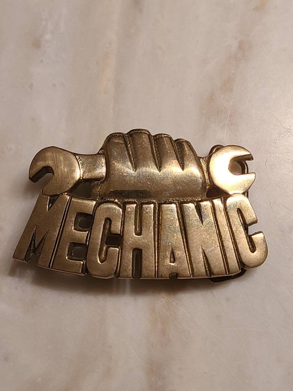 Vintage Mechanic Brass Belt Buckle | Etsy