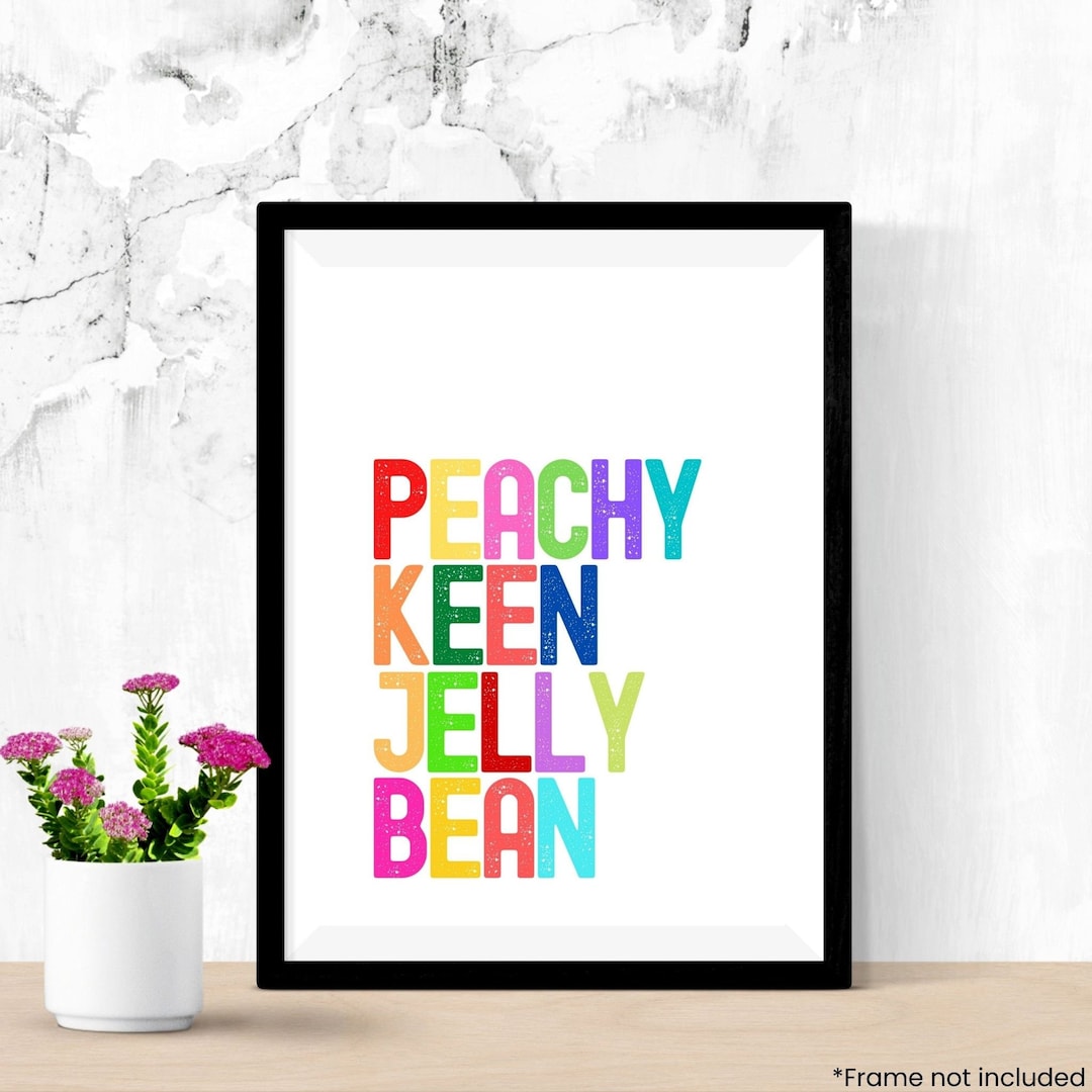 Peachy Keen Jelly Bean Wall Art Print - Etsy