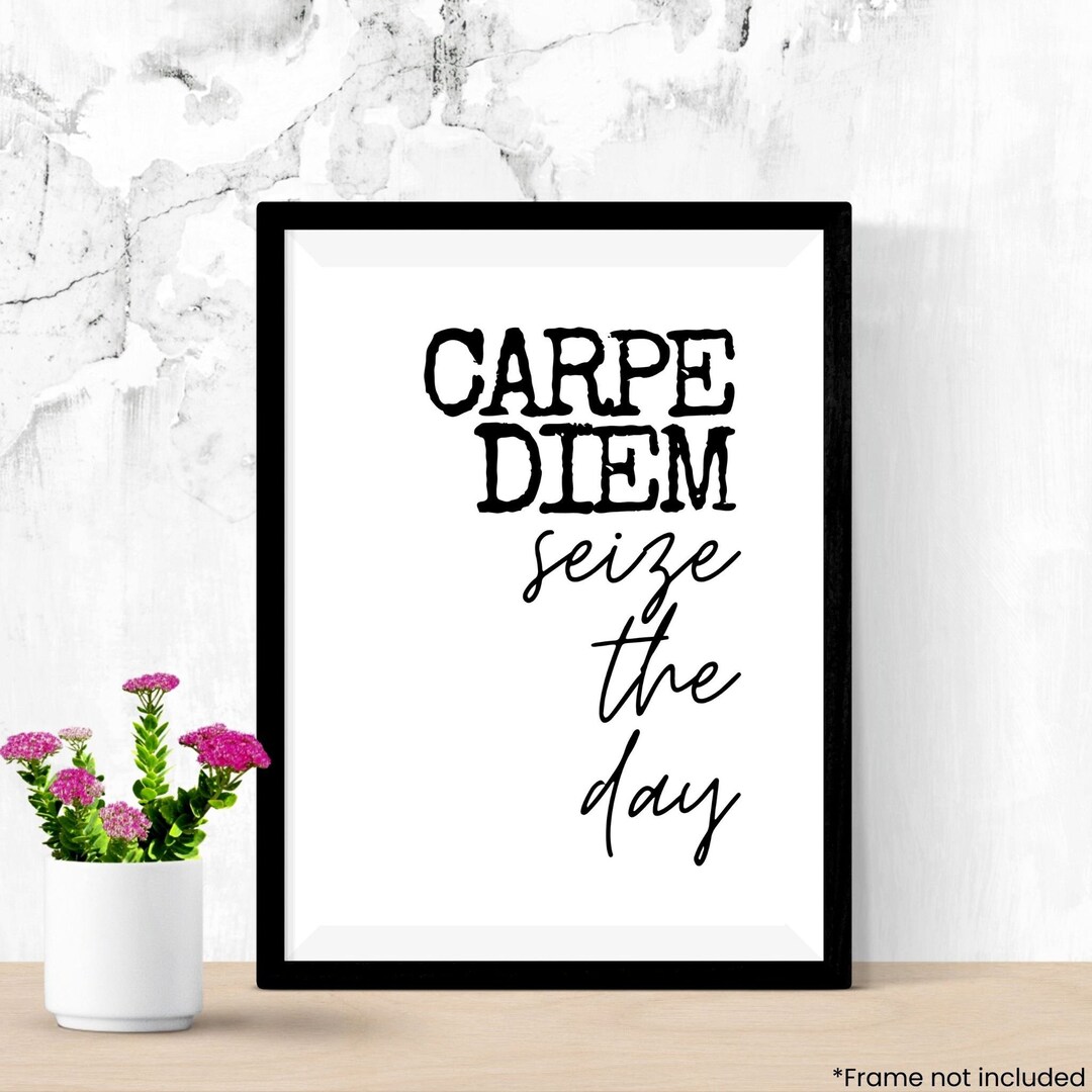 Carpe Diem Seize the Day Wall Art Print - Etsy