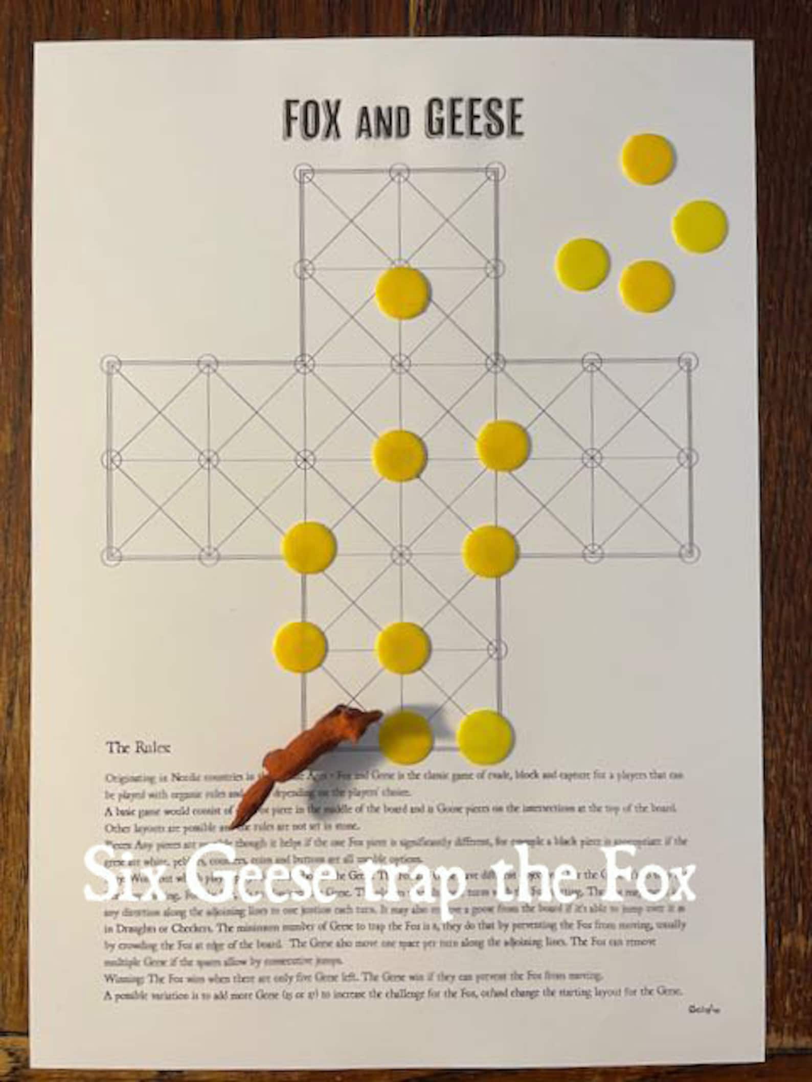 Fox and Geese - Printable Downloadable A4 Game Sheet - Etsy