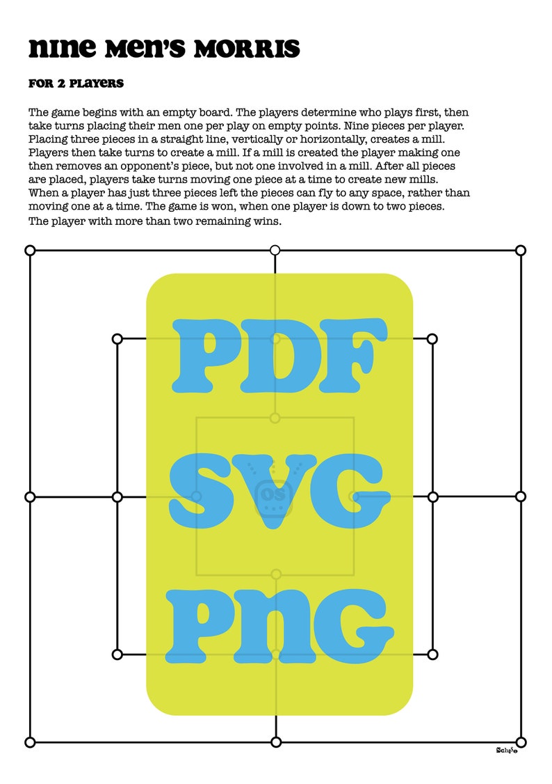 Nine Men's Morris - Print and Play Downloadable Game - Etsy