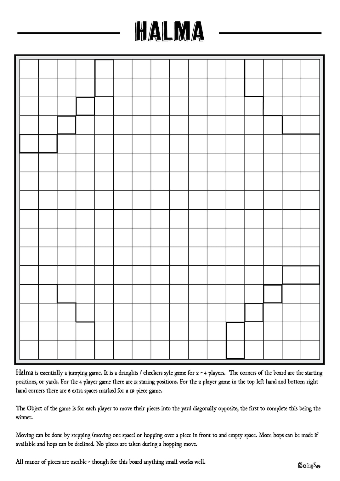 Halma - Downloadable Printable Classic Game Board - Etsy