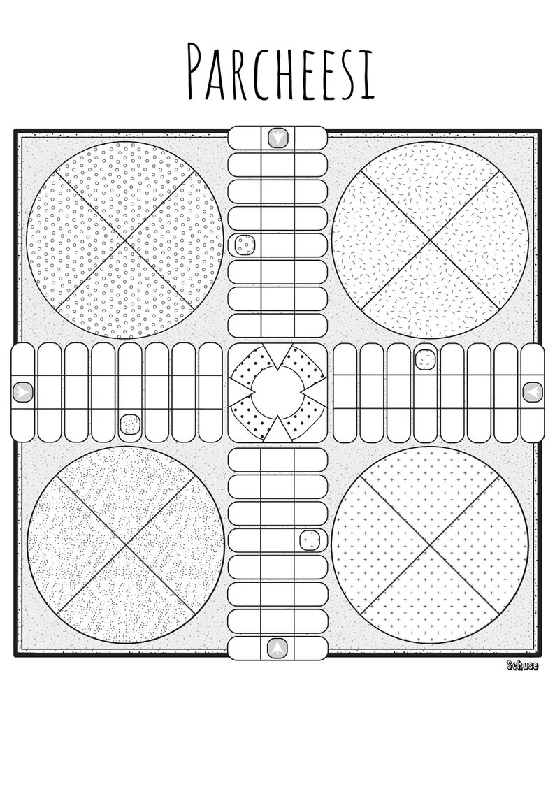 Parcheesi - a Beautiful, Downloadable, A4, Print and Play Game - Etsy