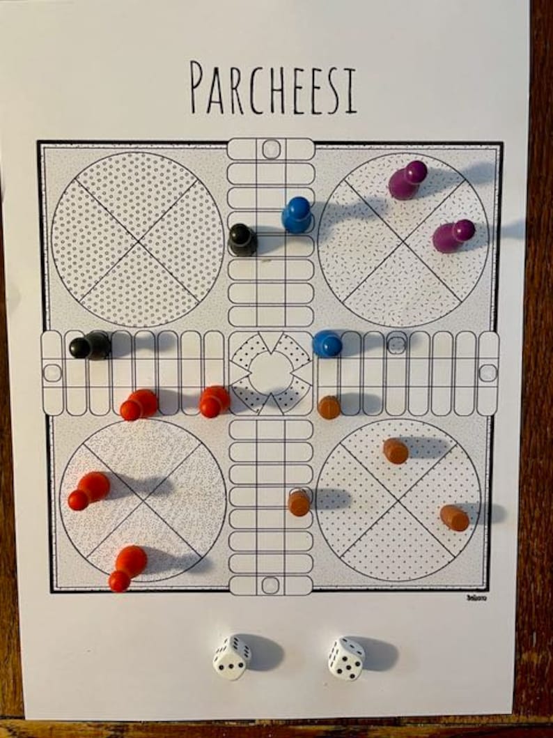 Parcheesi - a Beautiful, Downloadable, A4, Print and Play Game - Etsy