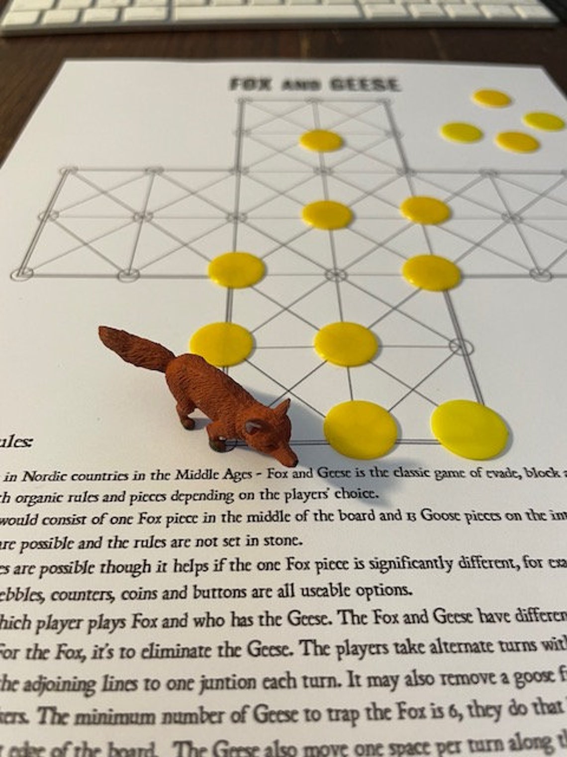 Fox and Geese - Printable Downloadable A4 Game Sheet - Etsy