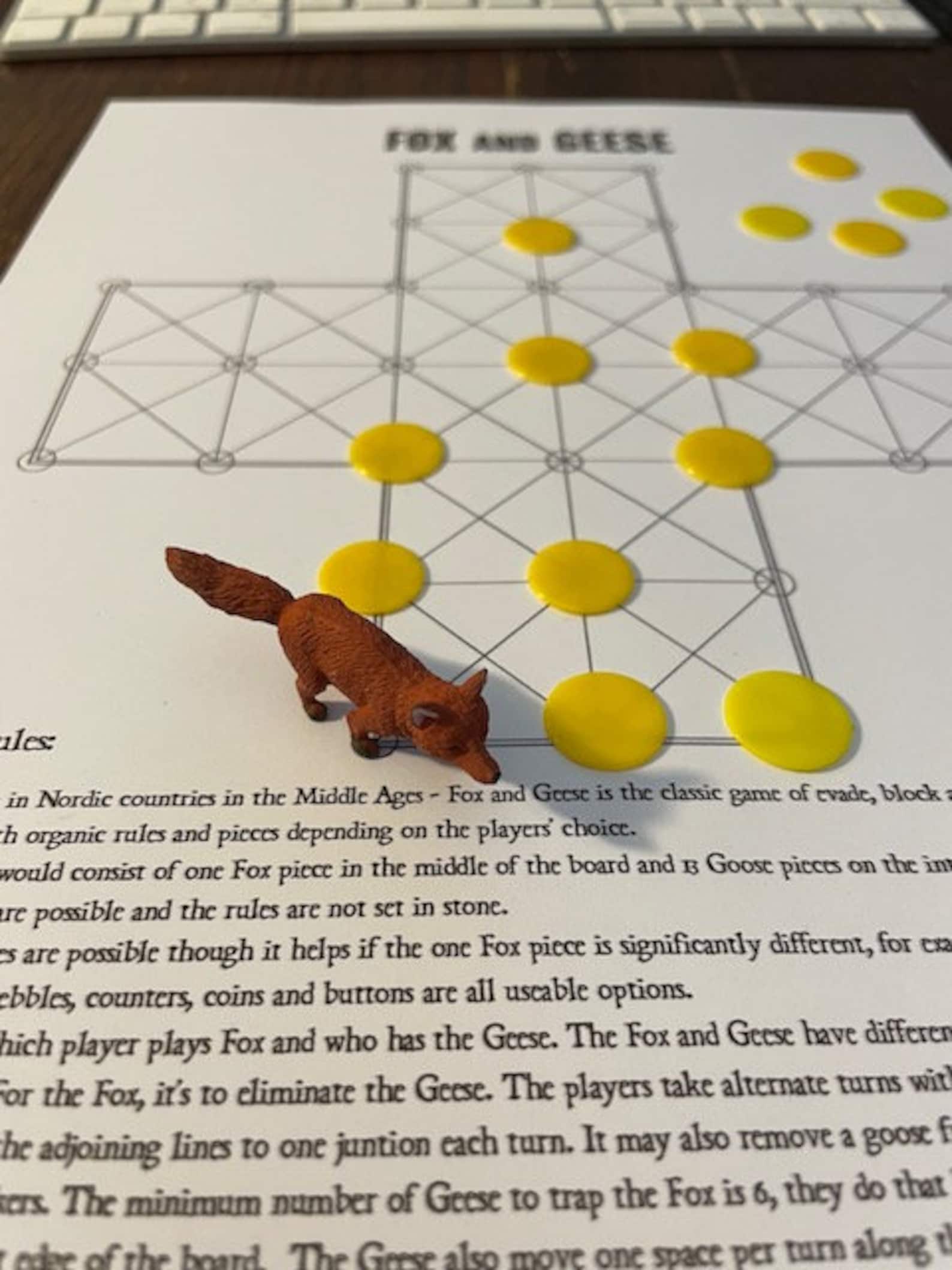 Fox and Geese - Printable Downloadable A4 Game Sheet - Etsy