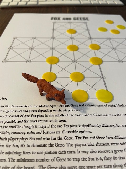 Fox and Geese - Printable Downloadable A4 Game Sheet - Etsy