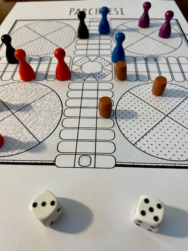Parcheesi - a Beautiful, Downloadable, A4, Print and Play Game - Etsy