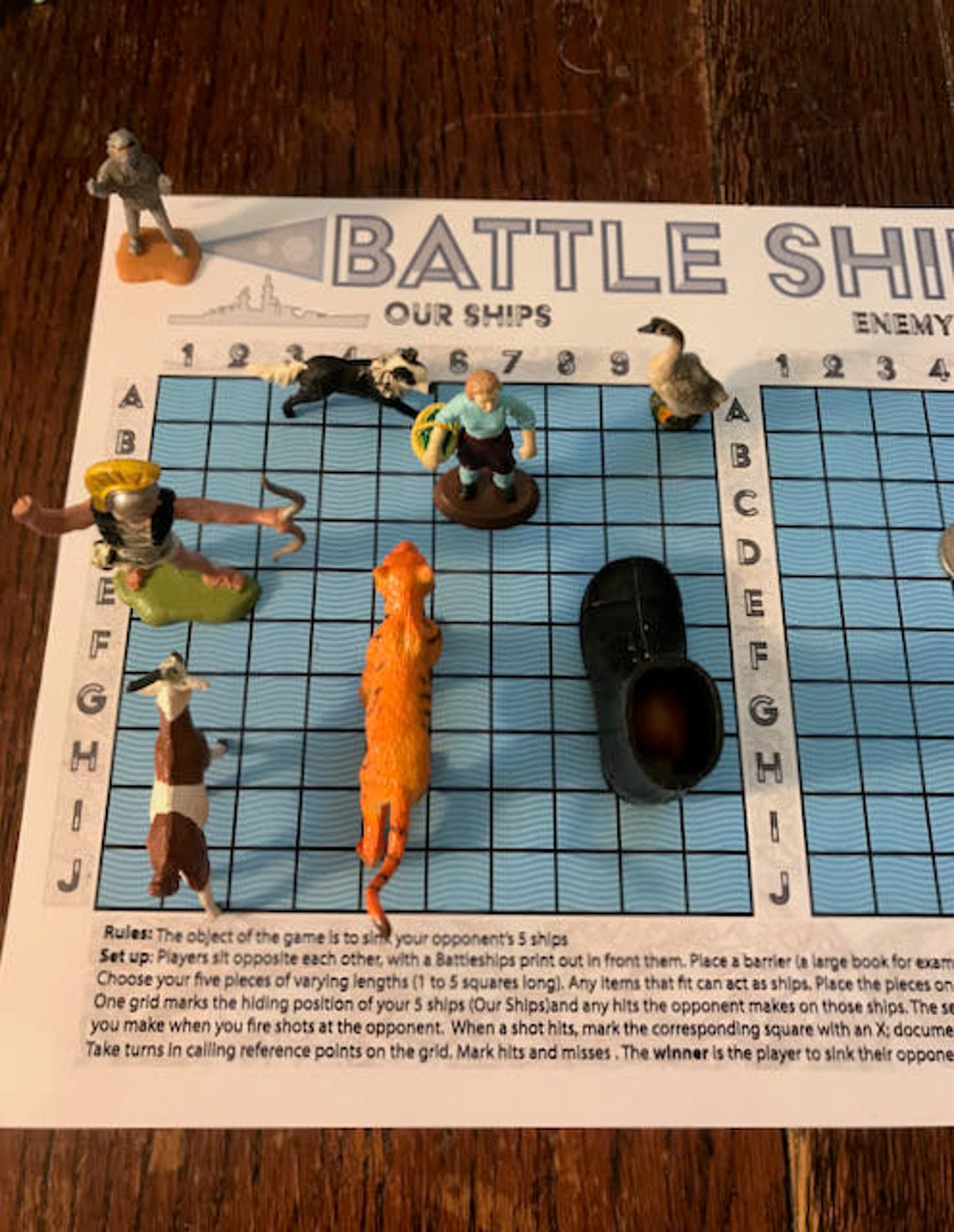 Battleships Printable Tabletop Game - Etsy