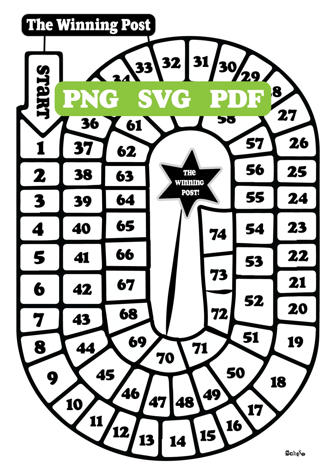 The Winning Post - a Racing Track Game. Printable, Downloadable A4. - Etsy
