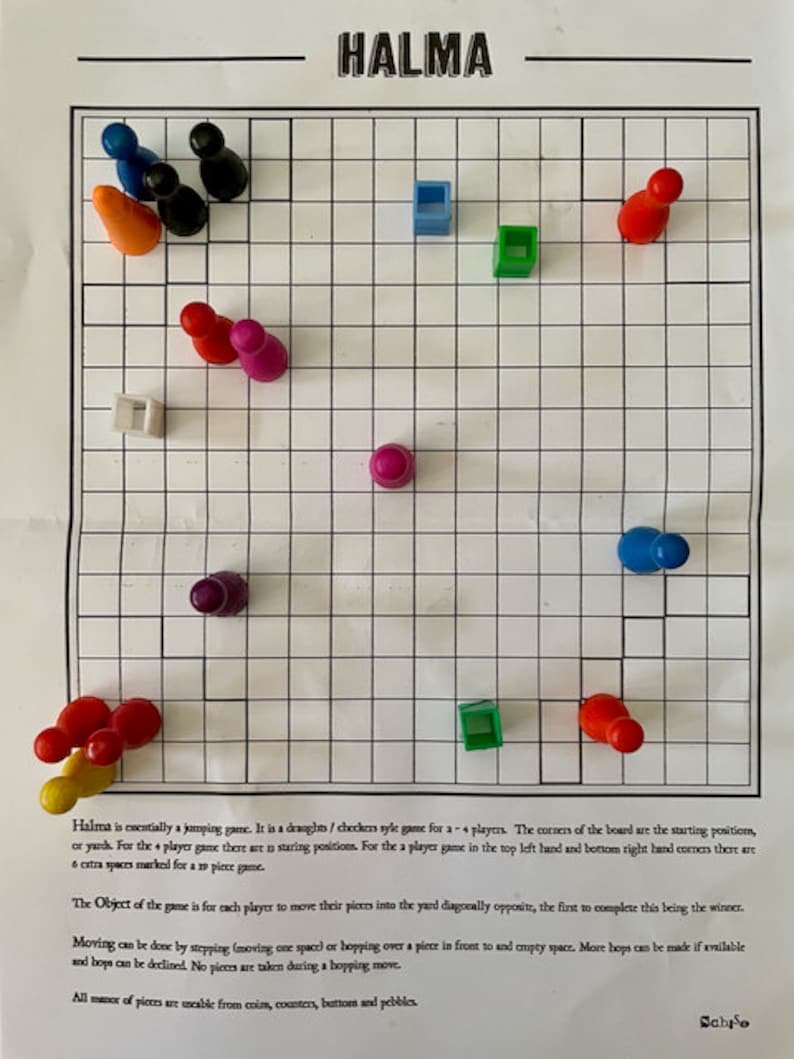 Halma - Downloadable Printable Classic Game Board - Etsy
