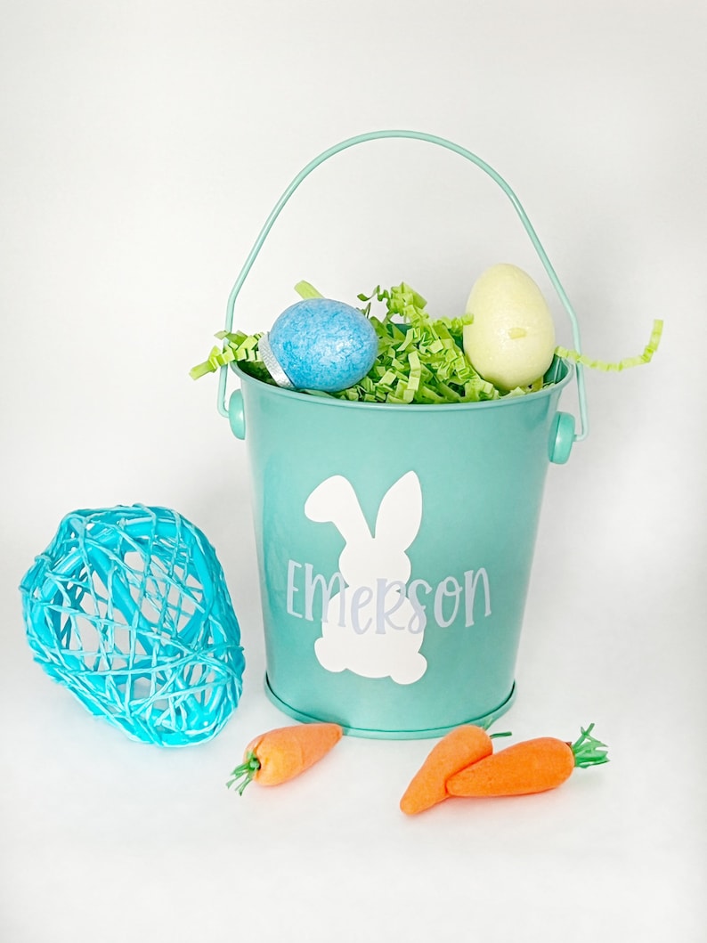 Custom Easter Bucket • Easter Bunny Personalized Mini Treat Bucket ...