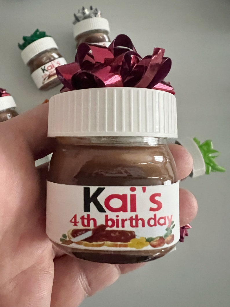 Custom Birthday Party Favors Mini Nutella Favors - Etsy