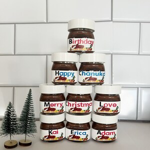 Custom Nutella Jars LABELS ONLY • Nutella Favors Labels • Christmas ...