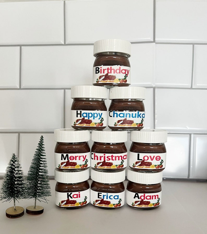 Custom Nutella Jars LABELS ONLY • Nutella Favors Labels • Christmas ...