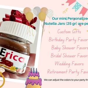 Personalized Valentine's Day Favor • Custom Mini Nutella Favors ...