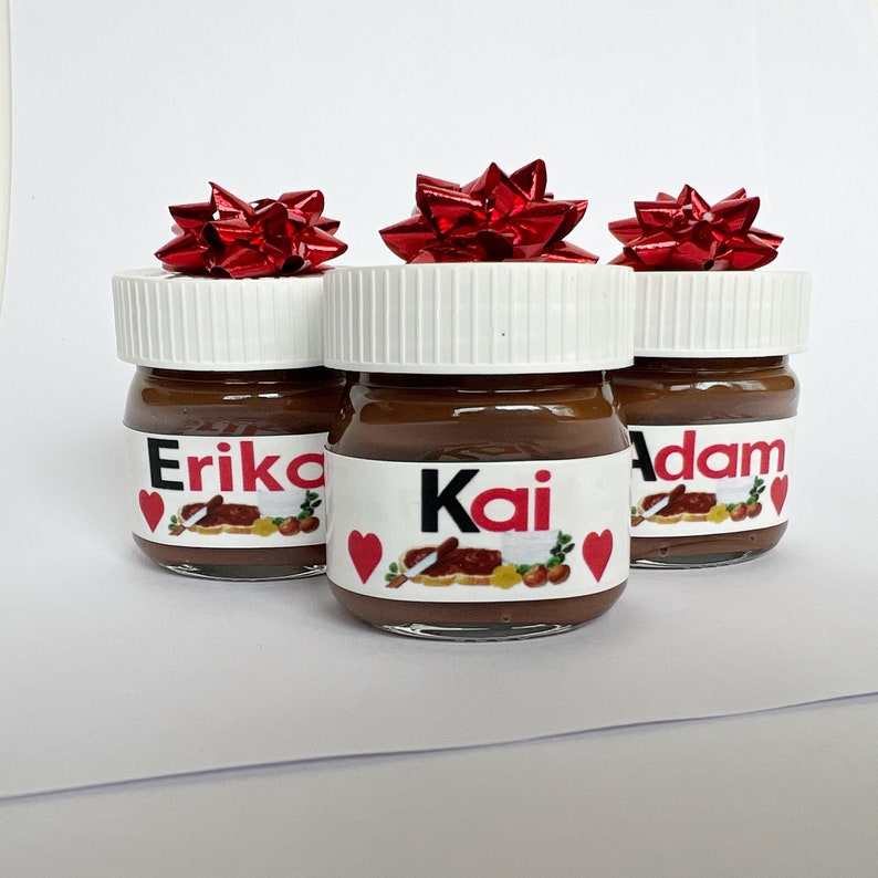 Personalized Valentine's Day Favor Custom Mini Nutella - Etsy
