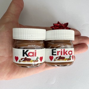 Personalized Valentine's Day Favor • Custom Mini Nutella Favors ...