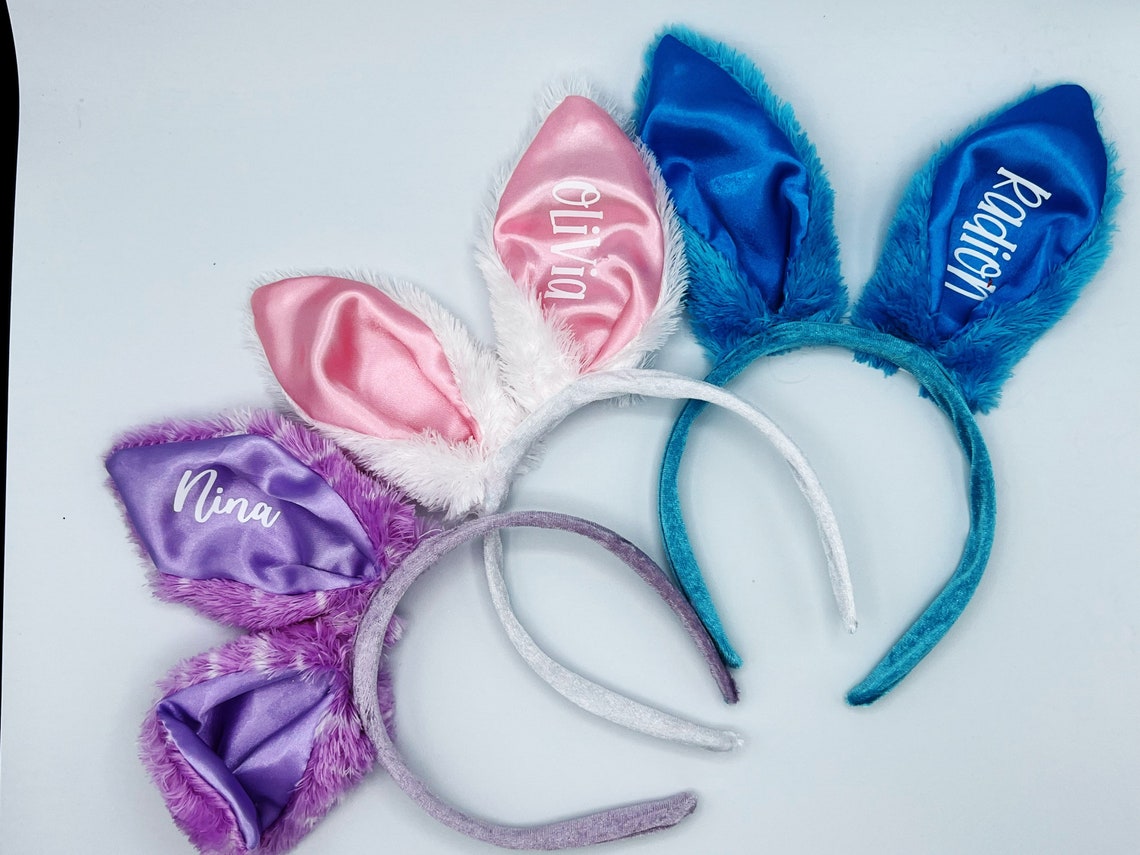 Easter Bunny Ears Headband • Personalized Bunny Ears Headband • Girl ...