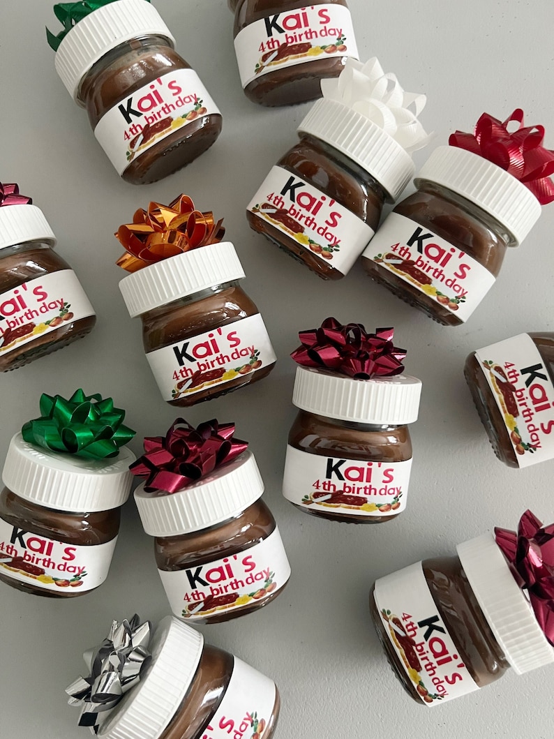 Custom Birthday Party Favors Mini Nutella Favors - Etsy